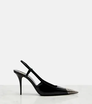 Saint Laurent Jeanne 90 Leather Slingback Pumps