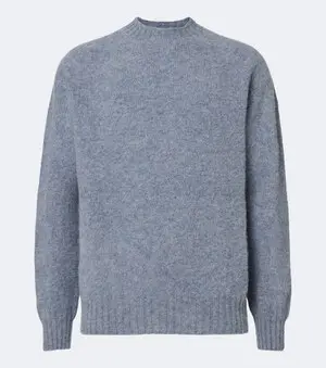 Sunspel V-neck Wool Sweater - Blue
