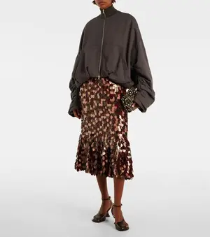 Dries Van Noten Sequined Midi Skirt