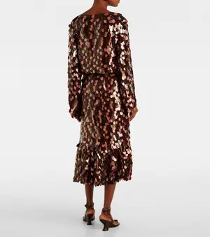 Dries Van Noten Sequined Midi Skirt