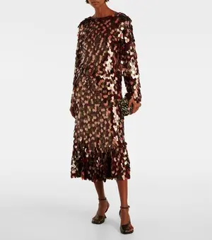 Dries Van Noten Sequined Midi Skirt