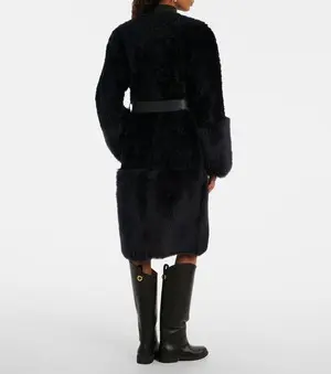 JOSEPH Tina Belted Shearling Coat