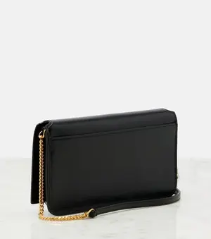Saint Laurent Cassandre Leather Phone Pouch - Black