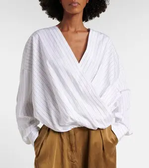 Dries Van Noten Striped Cotton Top - Blue