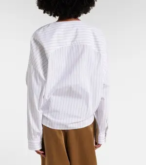Dries Van Noten Striped Cotton Top - Blue