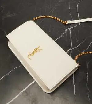 Saint Laurent Cassandre Mini Phone Pouch - White