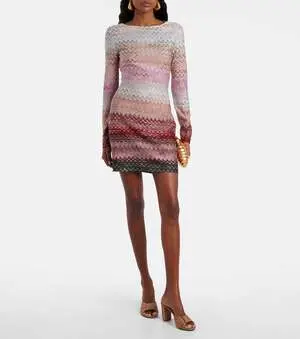 Missoni Zigzag Lamé Minidress - Pink