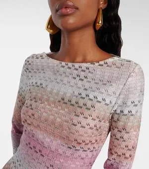 Missoni Zigzag Lamé Minidress - Pink