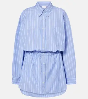 MAISON MARGIELA Striped Cotton Poplin Jumpsuit - Blue