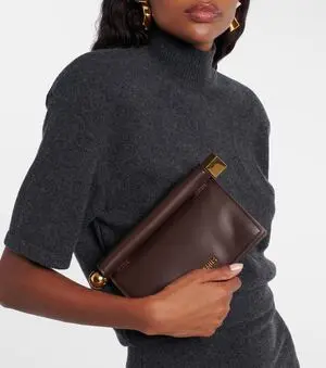 Jacquemus La Pochette Rond Carré Small Leather Clutch
