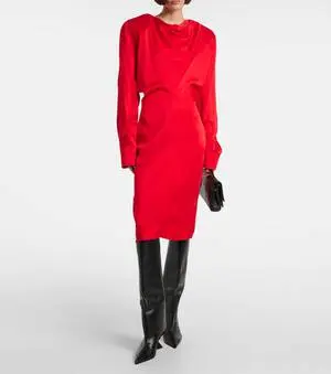 Stella McCartney Cowl Neck Satin Midi Dress