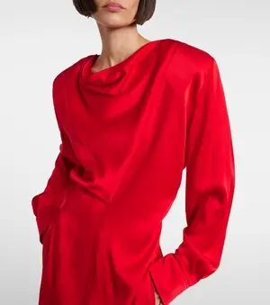 Stella McCartney Cowl Neck Satin Midi Dress