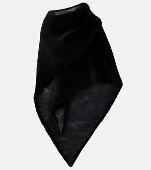 Balenciaga Shearling-trimmed Leather Scarf - Black