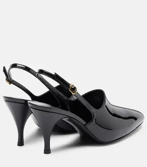 HERBERT LEVINE Cover-up Patent Leather Slingback Pumps