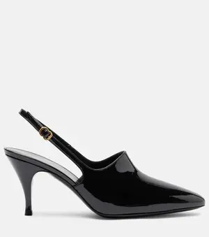 HERBERT LEVINE Cover-up Patent Leather Slingback Pumps