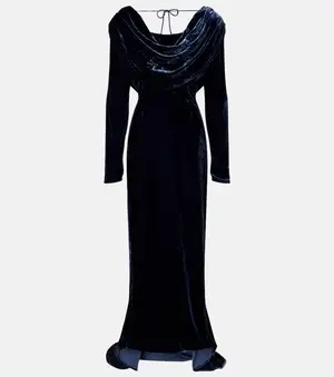 Remain Birger Christensen Ivette Draped Velvet Gown