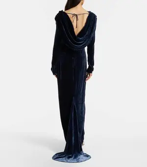 Remain Birger Christensen Ivette Draped Velvet Gown