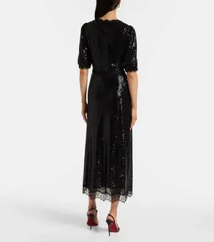 Rixo Verena Sequined Maxi Dress
