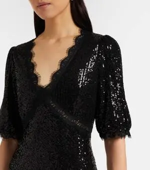 Rixo Verena Sequined Maxi Dress