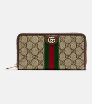 Gucci Ophidia Leather-trimmed Wallet - Beige
