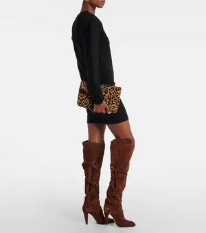 Saint Laurent Suede Knee-high Boots