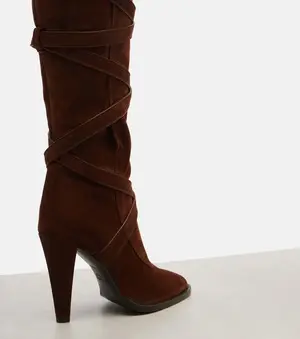Saint Laurent Suede Knee-high Boots