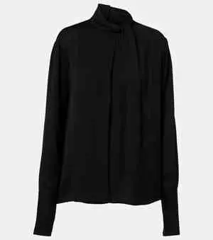TOM FORD Draped Silk Satin Blouse