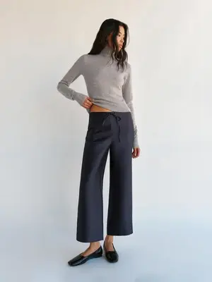 REFORMATION Jett Cashmere Turtleneck - Grey