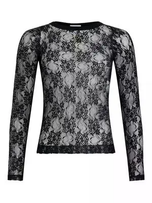 PATOU Lace Floral Long-sleeve Top