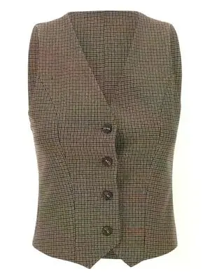KAOS Houndstooth Button Vest