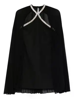 Sandro Pleated-cape Embellishment Mini Dress