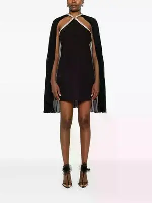 Sandro Pleated-cape Embellishment Mini Dress