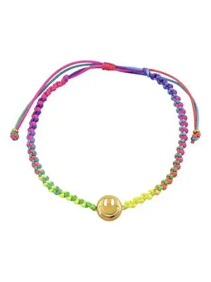 Mayol Smiley-face Braided Necklace - Pink