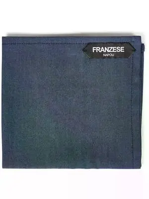 FRANZESE COLLECTION Logo-patch Pocket Square Blue