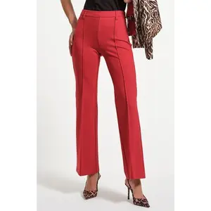 ISAAC MIZRAHI NEW YORK Flare Ponte Pants - Red