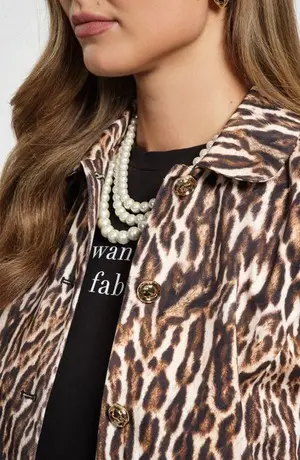 ISAAC MIZRAHI NEW YORK Printed Sateen Jacket