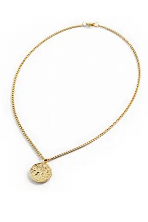 MINT & LILY Astrological Sign Coin Pendant Necklace - Pisces