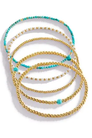 MINT & LILY Beaded Bracelet Stacking Set - Goldone