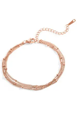 MINT & LILY Triple Layer Satellite Chain Bracelet - 18k Rose Gold Plated