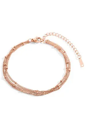 MINT & LILY Triple Layer Satellite Chain Bracelet - 18k Rose Gold Plated