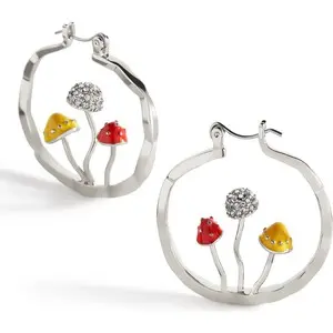 MINT & LILY Mushroom Hoop Earrings - Silver
