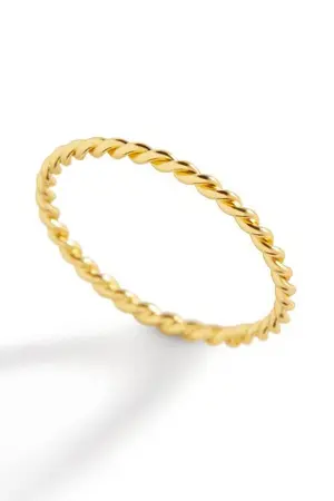 MINT & LILY Dainty Braided Stacking Ring - 18k Gold Over Sterling Silver