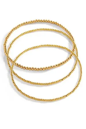 MINT & LILY Beaded Stacking Bracelet Set Gold-tone