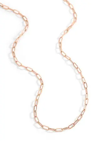 MINT & LILY Thin Paperclip Necklace - Rose Gold Plated