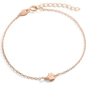 MINT & LILY Paw Print Charm Bracelet - Rose Gold Over Sterling Silver