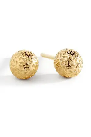 MINT & LILY Textured Ball Stud Earrings - 18k Gold Over Sterling Silver
