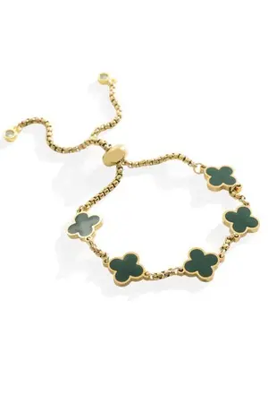 MINT & LILY Clover Enamel Bracelet - Green Enamel