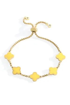 MINT & LILY Clover Enamel Bracelet - Yellow Enamel