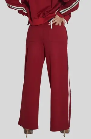FIND ME NOW Bow Stripe Ponte Track Pants