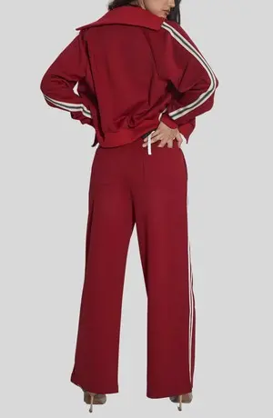 FIND ME NOW Bow Stripe Ponte Track Pants